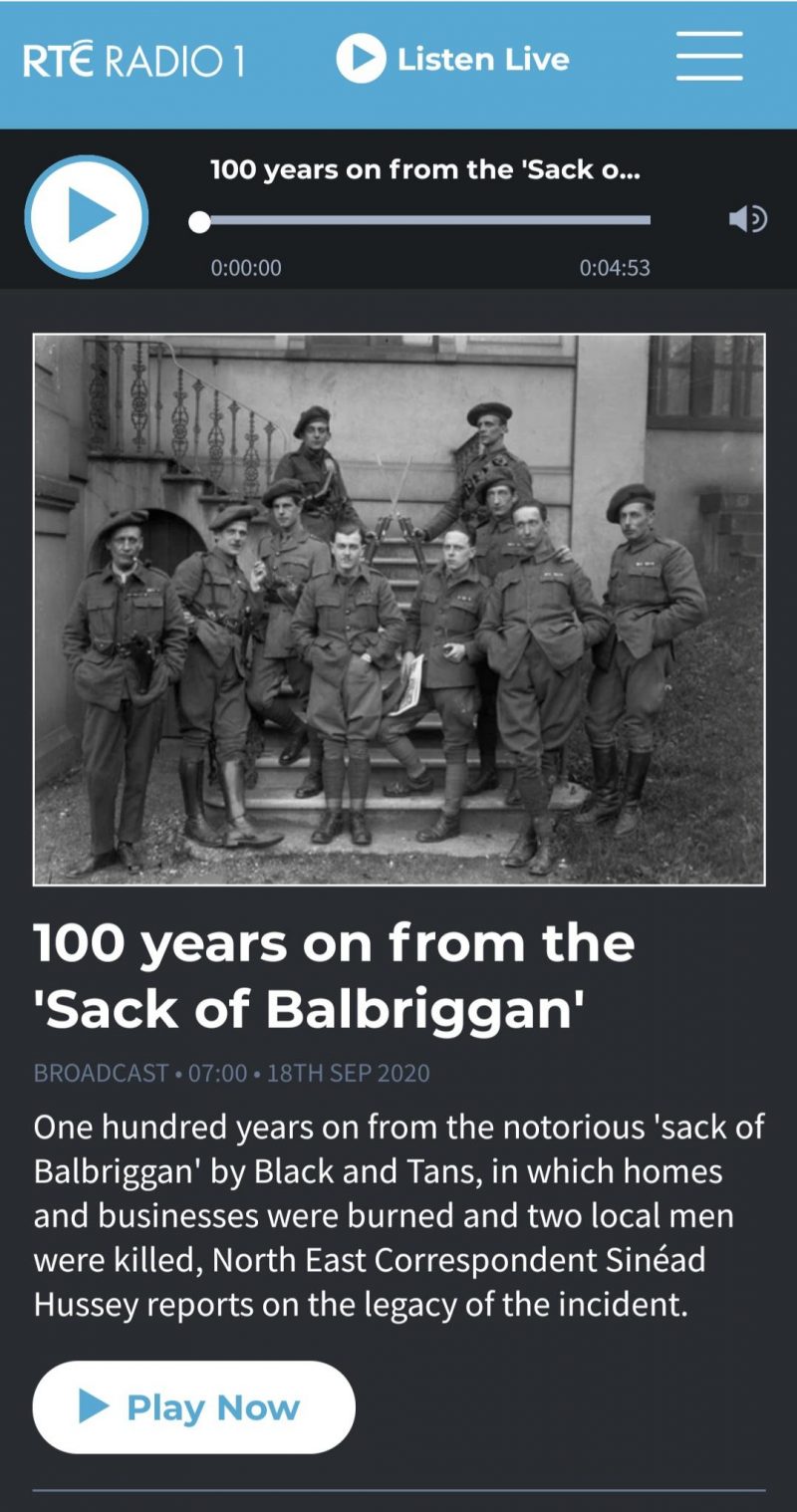 Media Coverage of the Centenary of the Sack of Balbriggan | Balbriggan ...